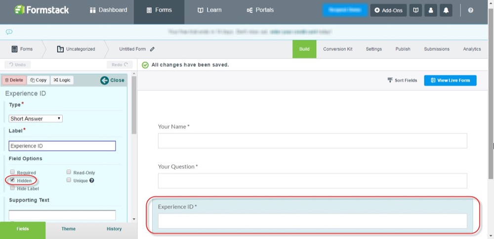 Formstack Integration - A/B Testing Software
