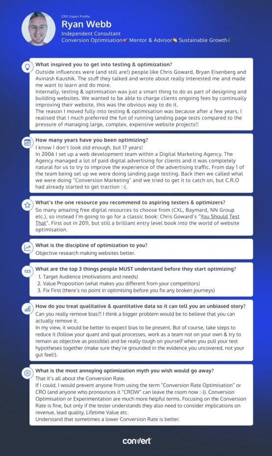 How to Think like CRO Expert Ryan Webb