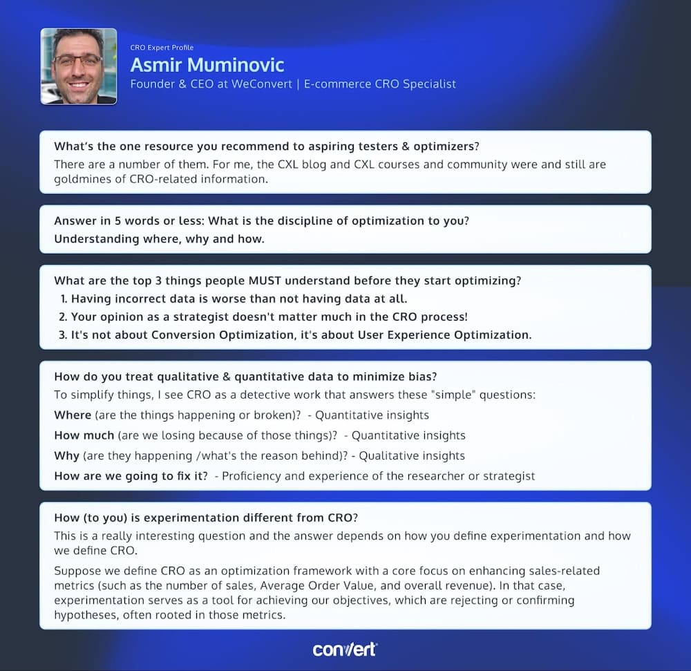 How to Think Like CRO Expert Asmir Muminovic