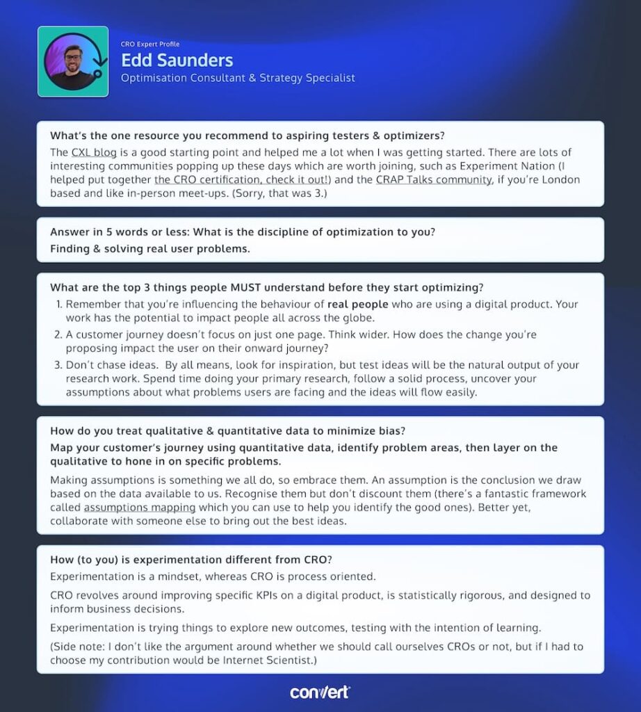 How to Think Like CRO Expert Edd Saunders