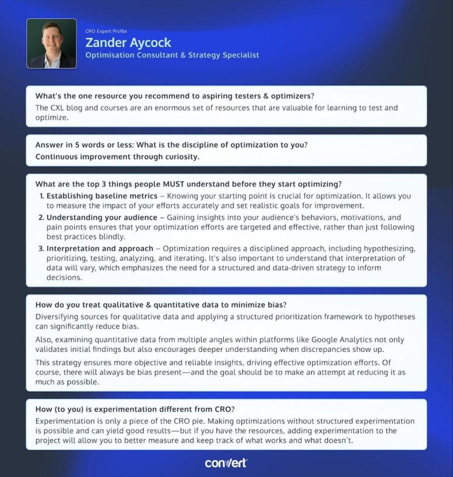 How to Think Like CRO Expert Zander Aycock